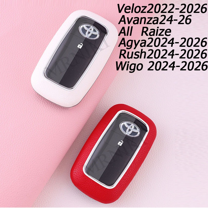 Leather Car Key Cover Case Shell For Toyota Wigo 2024 Raize Veloz 2025 ...