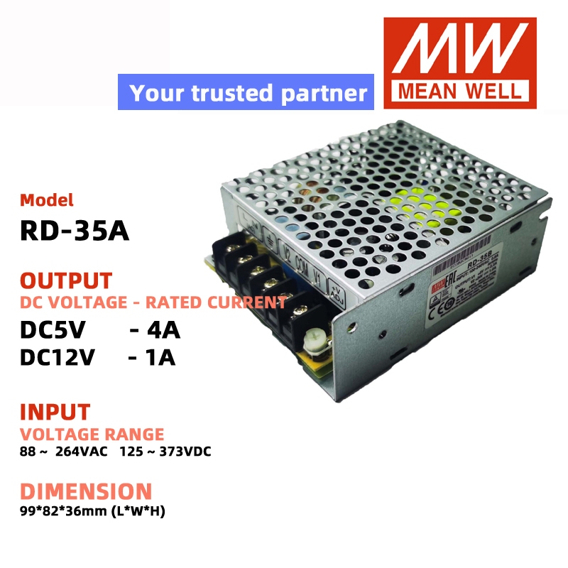 MEAN WELL RD-35A DC5V DC12V RD-35B 5V 24V Switching Power Supply ...