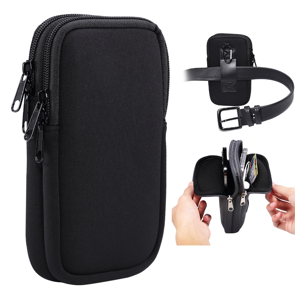 Cell Phones Hanging Bag Belt bag Double lattice Elastic Phone Pouch ...