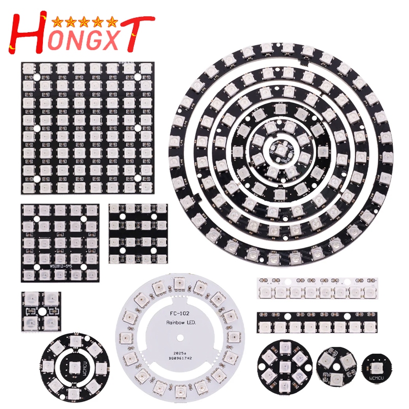 RGB LED Ring 1 3 4 7 8 9 12 16 24 32 Bits LEDs WS2812 5050 RGB LED Ring ...