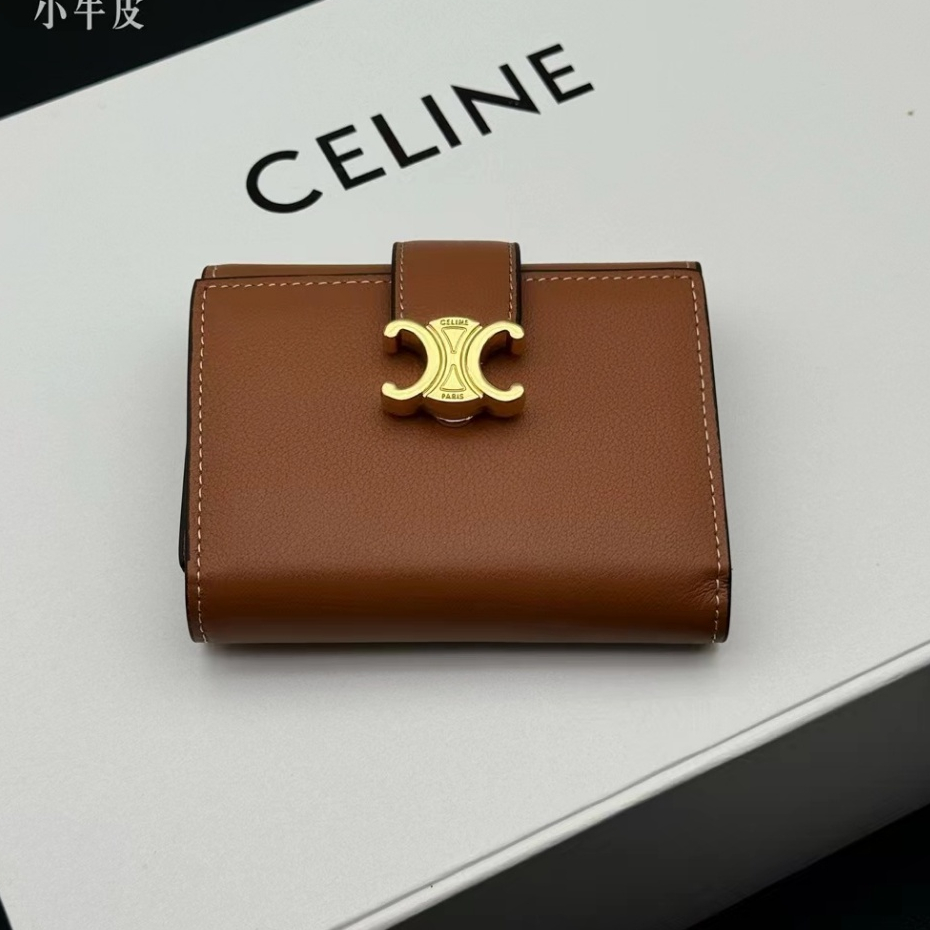 [Original Genuine Packaging Box] CELINE VICTOIRE Metal Texture Snap ...