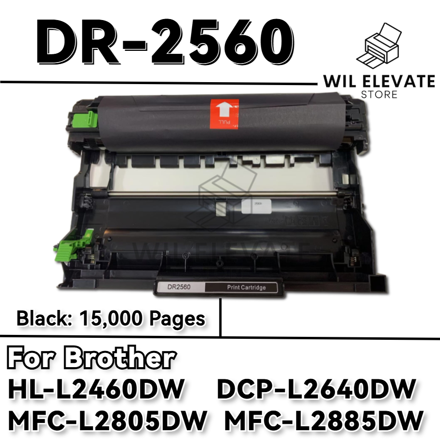 WilElevate DR-2560 Drum Unit For Brother HL-L2460DW DCP-L2640DW MFC ...