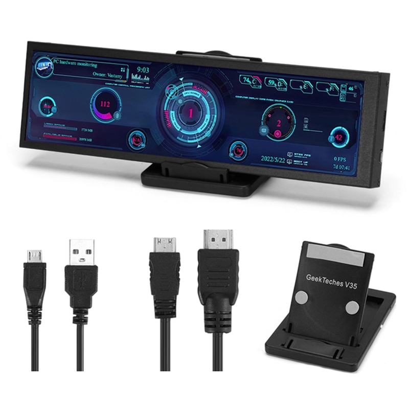 8.8 Inch Long Strip LCD Screen 1920*480P HD Driver Board Secondary ...