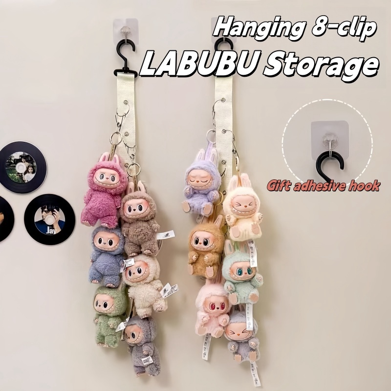 Labubu Doll Storage Clip 8 Alloy Clips Sticky Hooks Labubu Wall Hanging ...