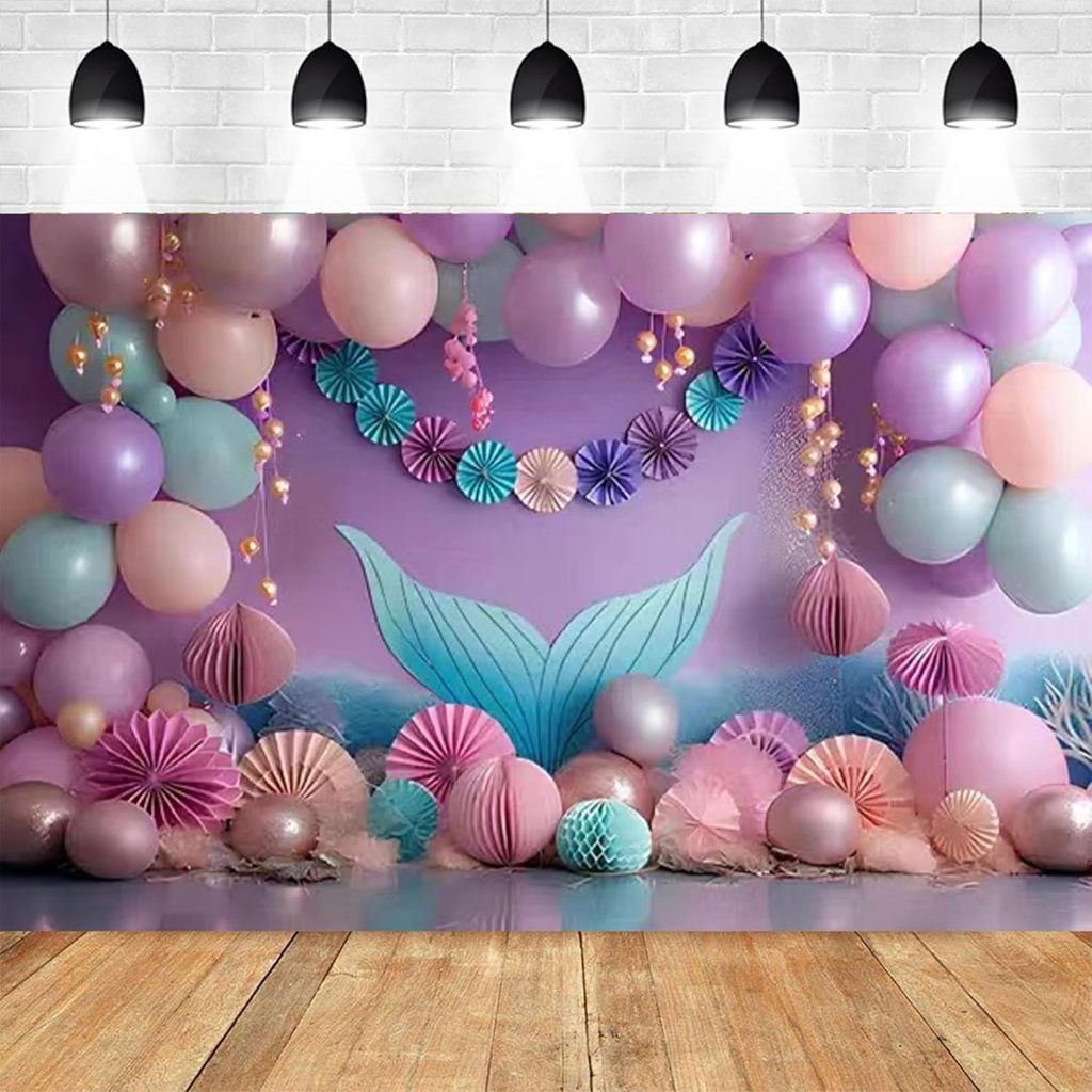Balloon Mermaid Theme Photography Background Under The Sea Backdrop for ...