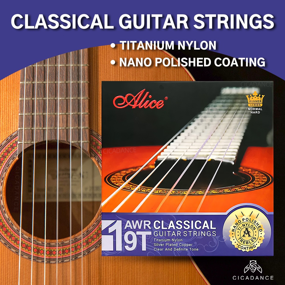 Alice Classical Guitar Strings Composite Nylon Core & Silver Plated ...