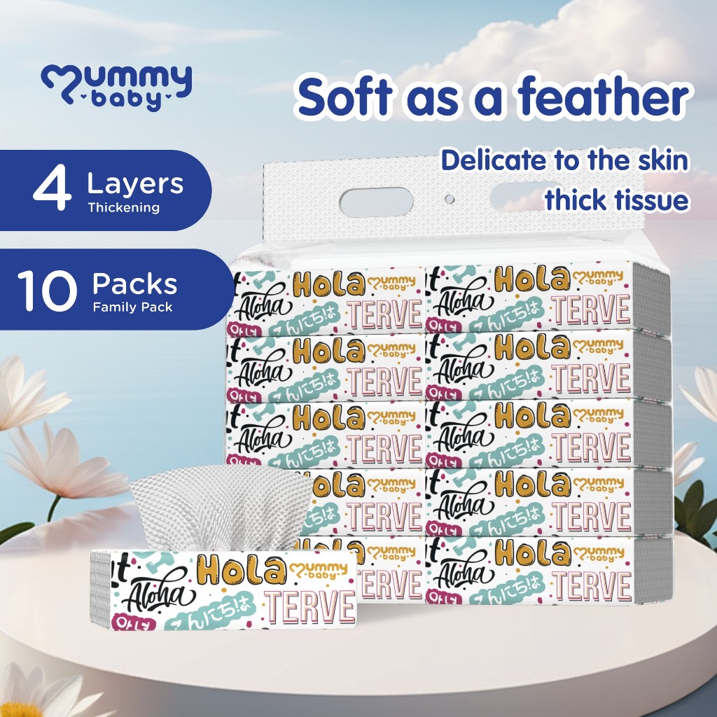 MUMMYBABY facial tissue paper, 4 layers, 10 sheets, special soft facial ...