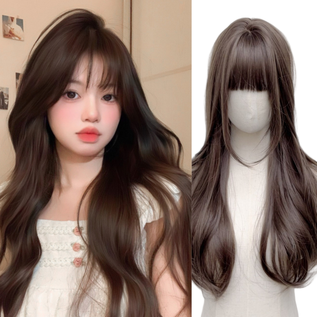 60CM Korean Style Big Wave Long Curly Hair Wig For Women Girl Full ...
