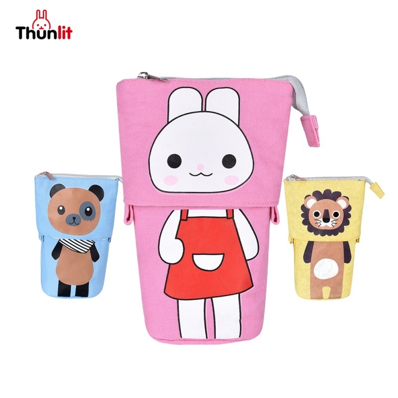 Thunlit Standing Pencil Case Cute Cartoon Kids Pen Holder Primary ...