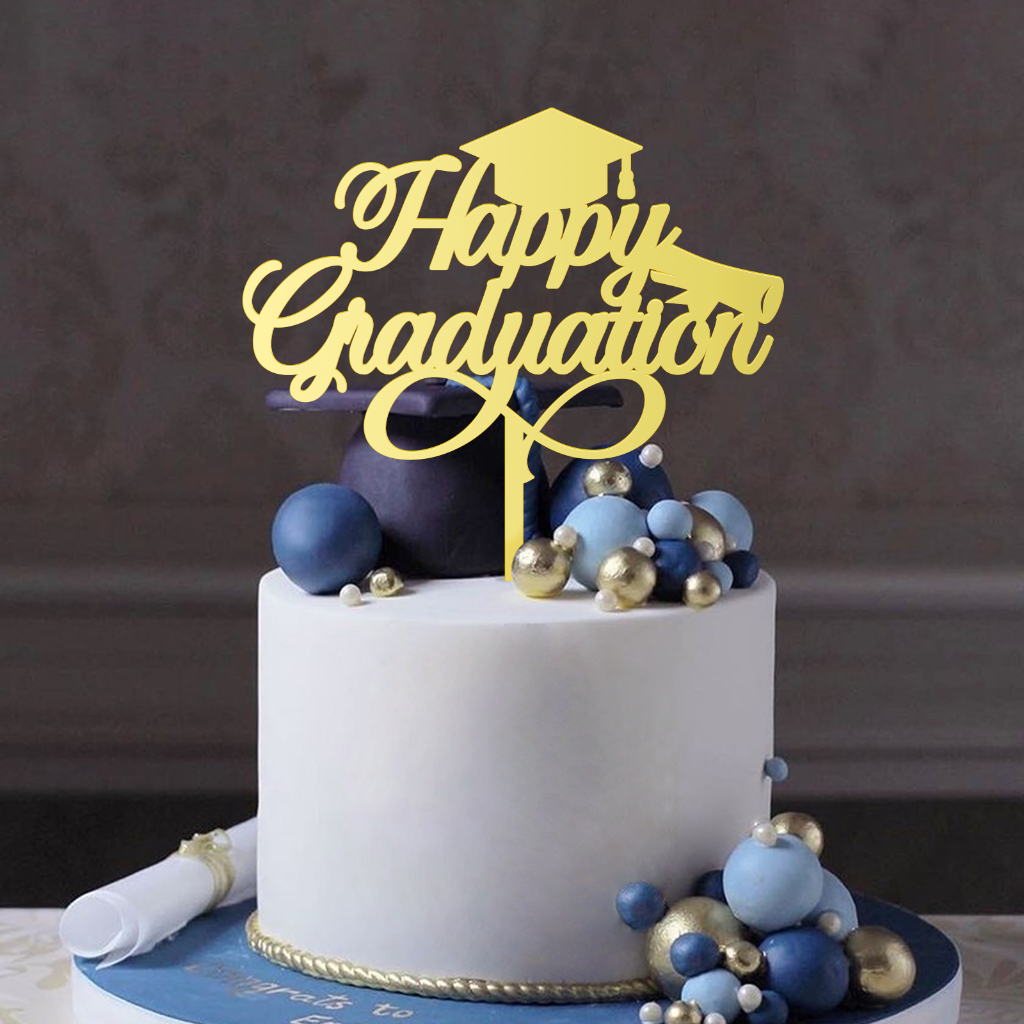 Acrylic Happy Graduation Cake Topper Graduation Opening Congratulation ...