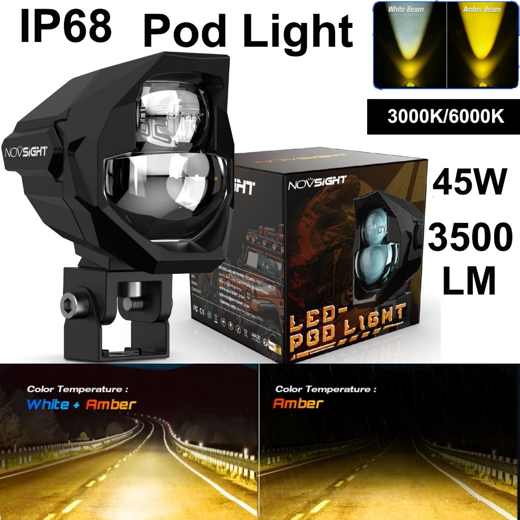 3 inch off-road vehicle LED car light spotlight off-road lens pod light ...