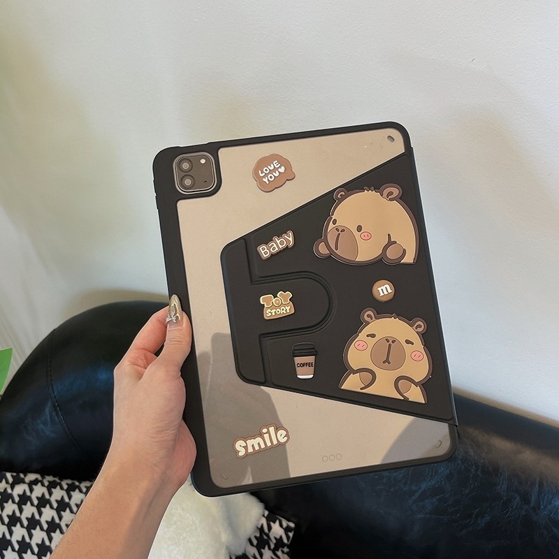 360° Rotating Transparent Acrylic Hard Tablet Case With Capybara DIY ...