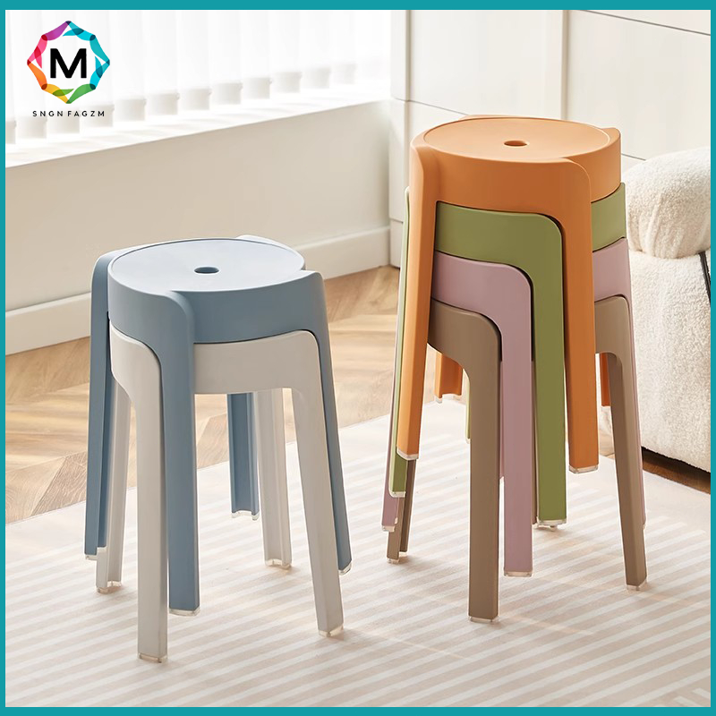 【Mani Fashion Store】Nordic style plastic stool round home stools ...