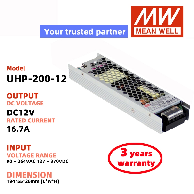 MEAN WELL UHP-200-12 UHP-200-24 UHP-200-5 UHP-200-48 Switching Power Supply Meanwell DC power ...