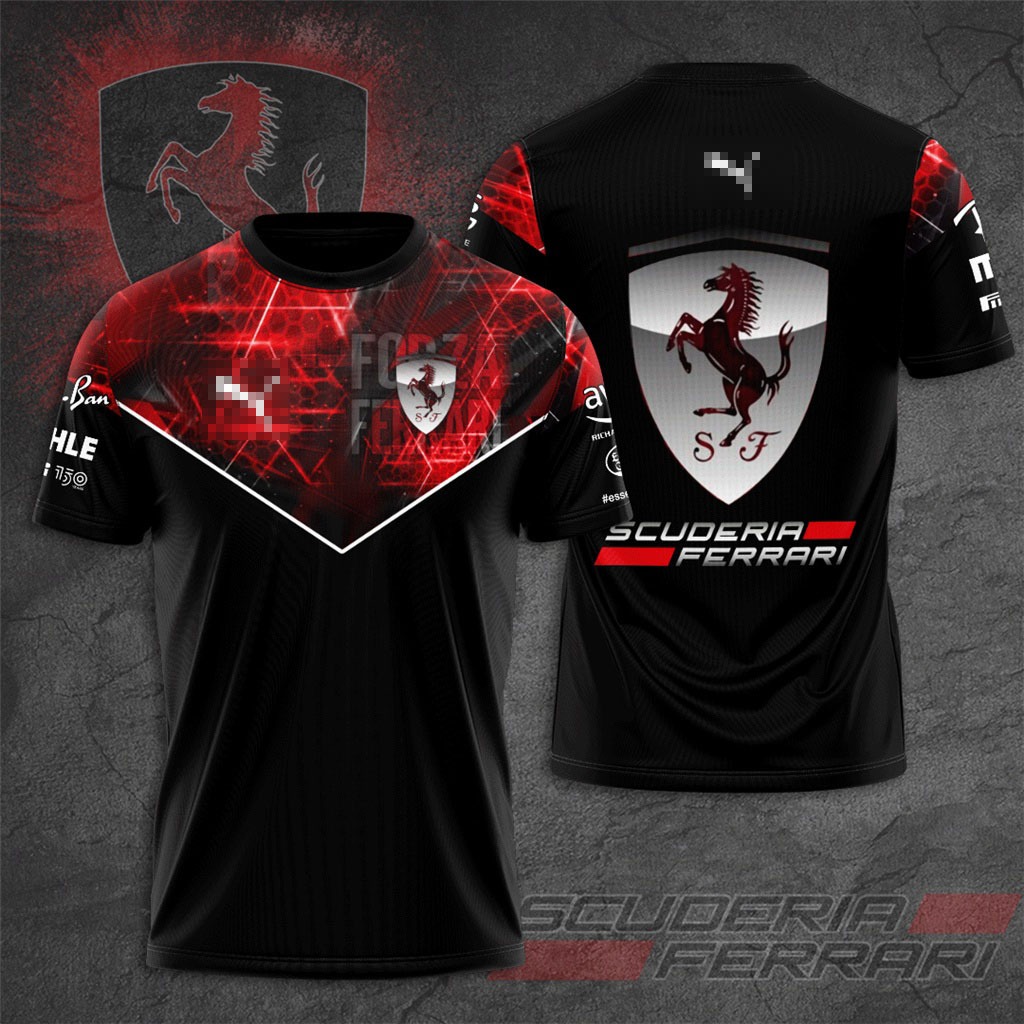 F1 Scuderia Ferrari Racing Teams 3D Print Men T-Shirts Summer Short ...