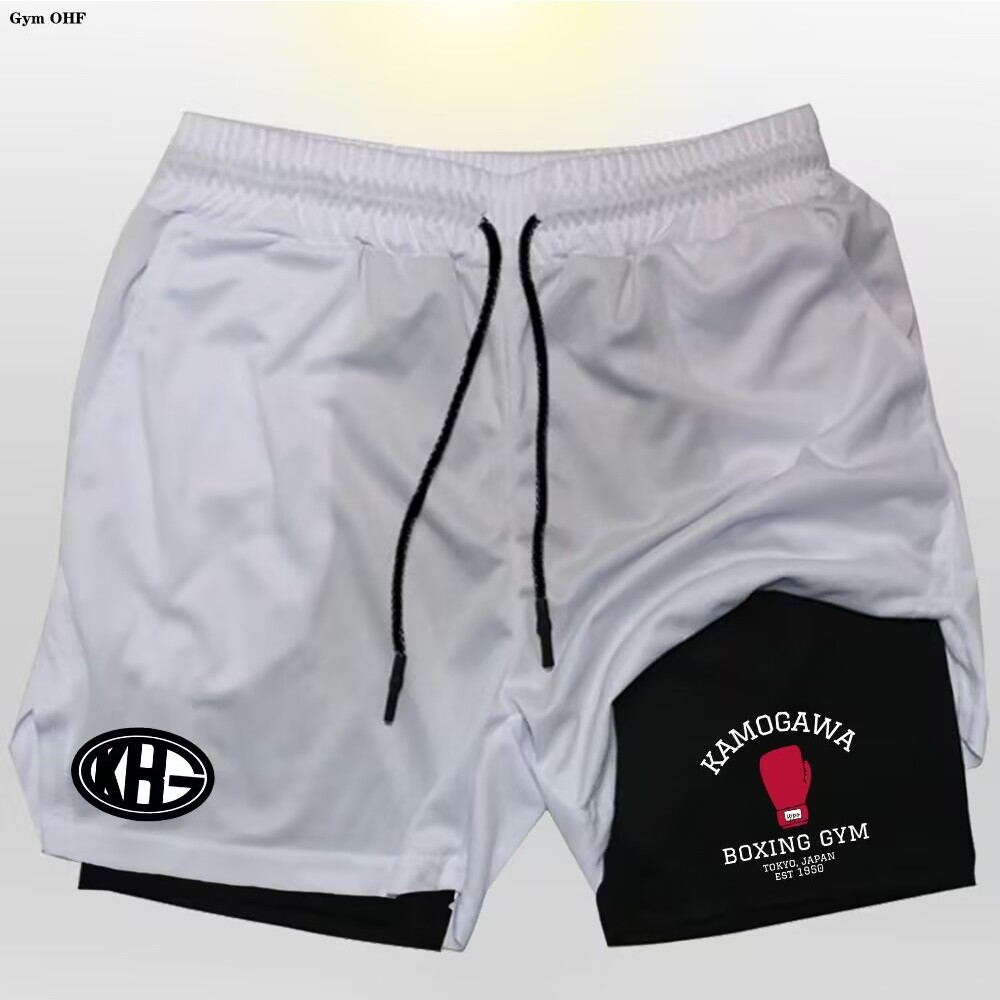 Anime Baki Hanma Mens Shorts Sport 2 in 1 Gym Jogging Running Training ...