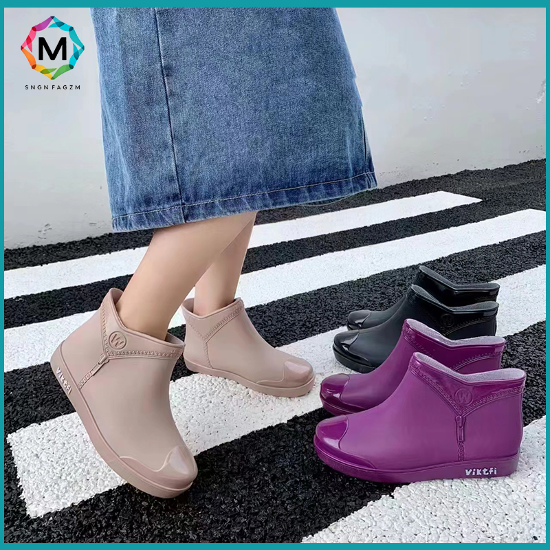 【Mani Fashion Store】Waterproof Rain Shoes Rubber Rain Boots No-Slips ...