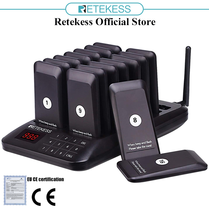 Retekess TD157 16 Pager Restaurant Pager System Max 998 Buzzers Touch ...
