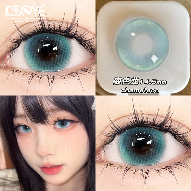 2Pcs Contact Lenses Blue Chameleon Lens 14.5mm KSSEYE 1 Day use WT: 55% ...