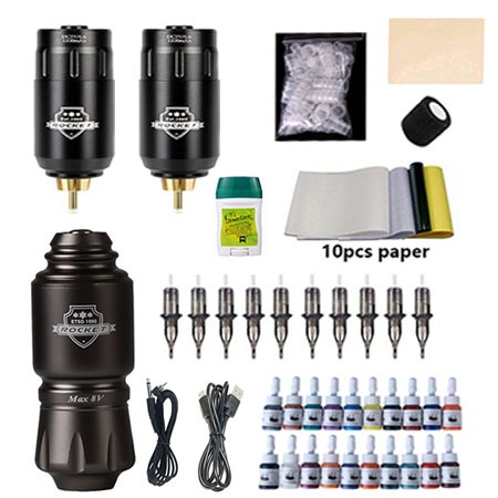 [cod] Mini Rocket Tattoo Machine Set Japan Motor Wireless Tattoo Power ...