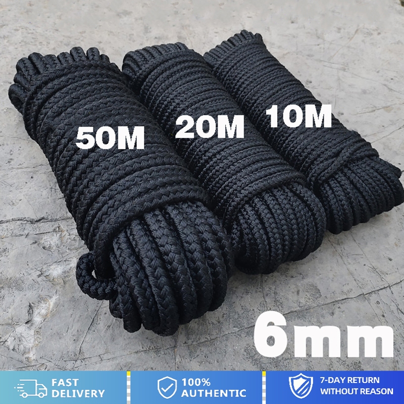 Rope Heavy duty 10/20/30/50M diameter 6/mm black nylon clothesline ...