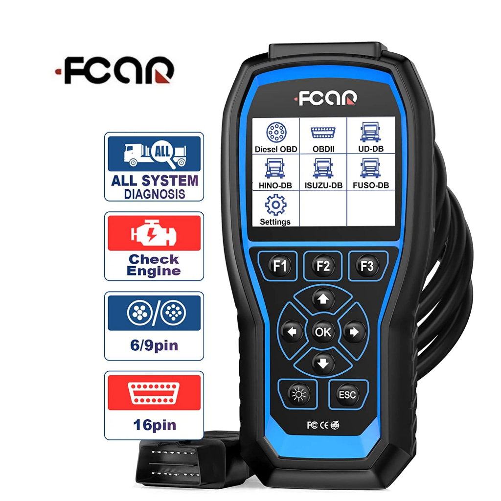FCAR F506 PRO 12V 24V 2in1 Heavy Duty Truck Automotive OBD2 Scanner ...
