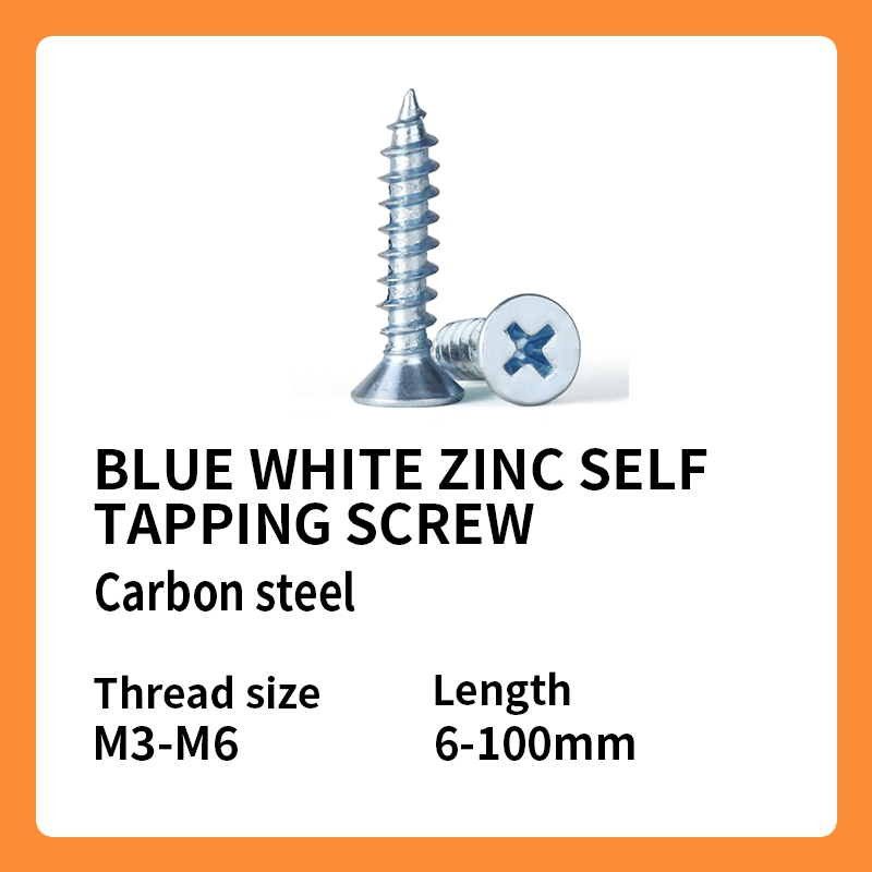 Galvanized cross flat head decorative screws, countersunk head self ...