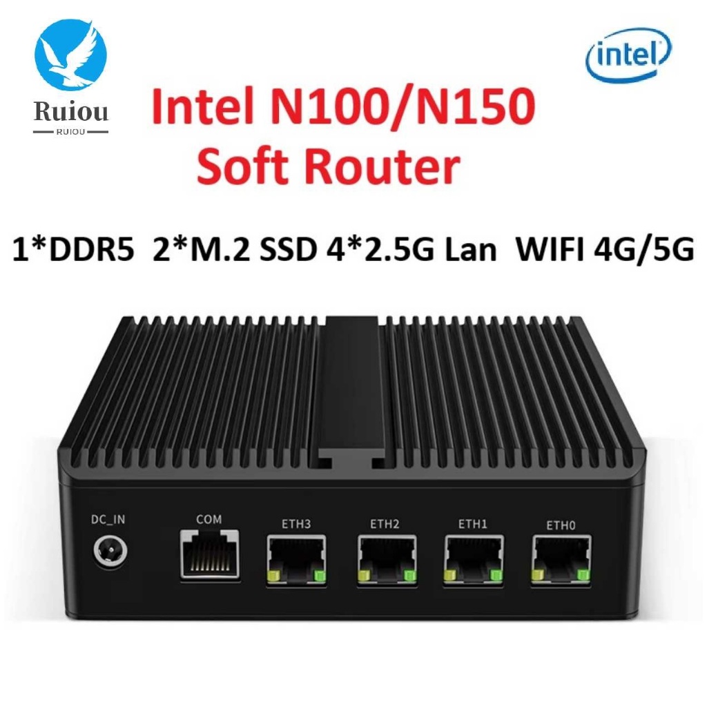 Soft Router G30W Intel N100/N150 Fanless Mini PC 4x2.5G i226 LAN ...