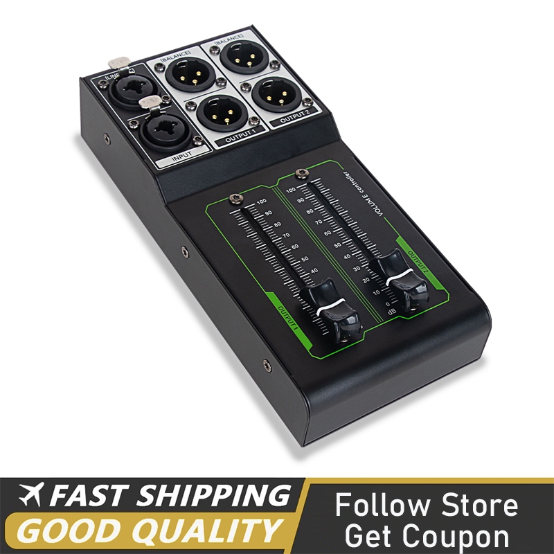 Passive Monitor Volume Controller XLR 1 Input 2 Output Passive Stereo ...