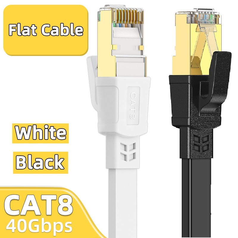 0.5-15FT cat8 ethernet cable 40Gbps rj45 Cable Lan Black and White ...