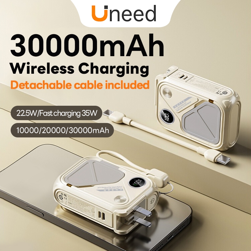UNEED 30000mAh 35W Magnetic Powerbank Fast Charging Wireless Portable ...