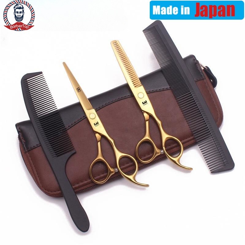 Ready Stock Beauty Salon Barber Gold Scissors 440C Kasho Japan Scissors ...