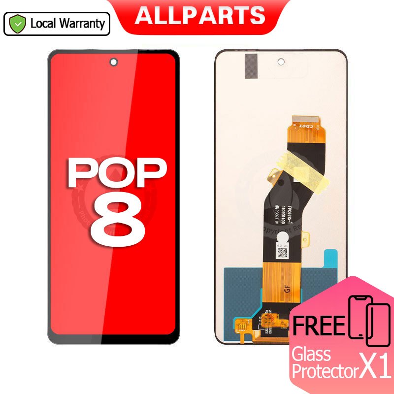 ALLPARTS 6.6" 90Hz Display for Tecno Pop 8 BG6h BG6i LCD Touch Screen ...