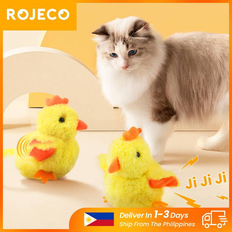 ROJECO Flapping Chick Cat Toys Interactive Electric Bird Toys Washable ...