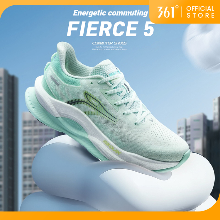 【3-10km+】361 Degrees Fierce 5.0 Men Running Shoes Widefoot Shock Absorption Cushioning Soft ...