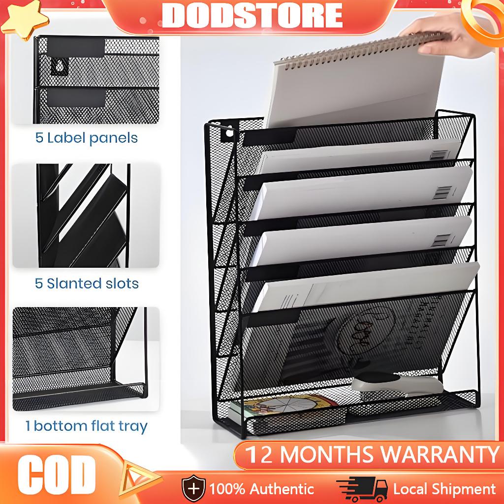 Hanging File Rack Mesh Metal Wall-Mounted File Holder Magazine Tray ...