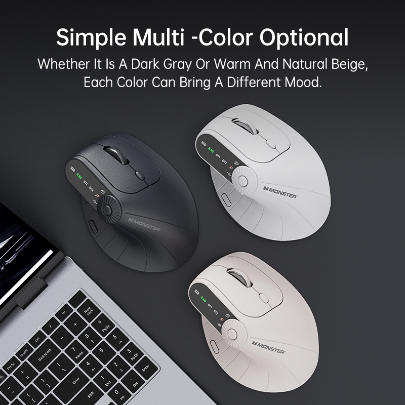 Monster M2Pro/M2MAX Wireless Mouse Ergonomic Vertical Mice LED 8 ...