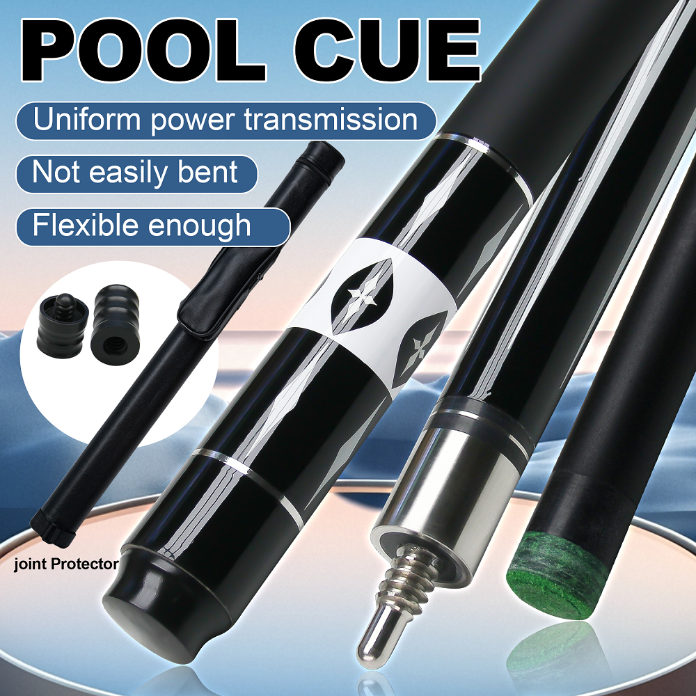 Professional Carbon Pool Cue - 12.5mm Tip, Magic Pattern, Black and ...