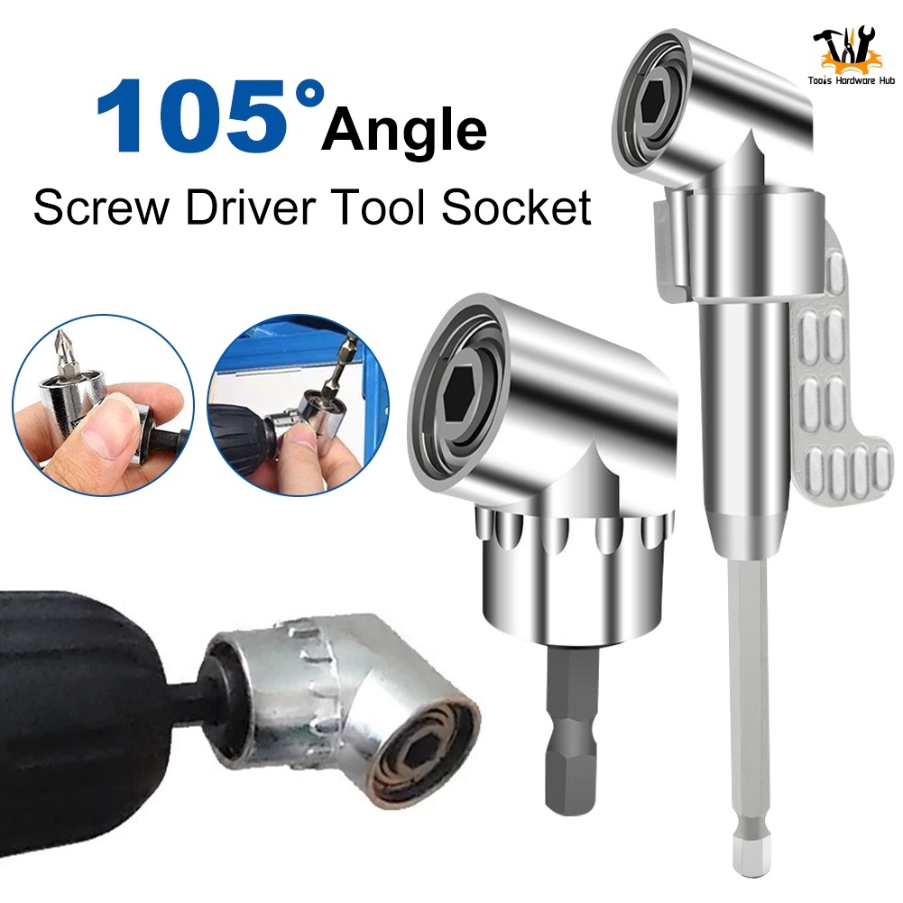 105° Corner Screw Batch Head Hex Bit Angle 1/4 inch Extension Hex Drill ...