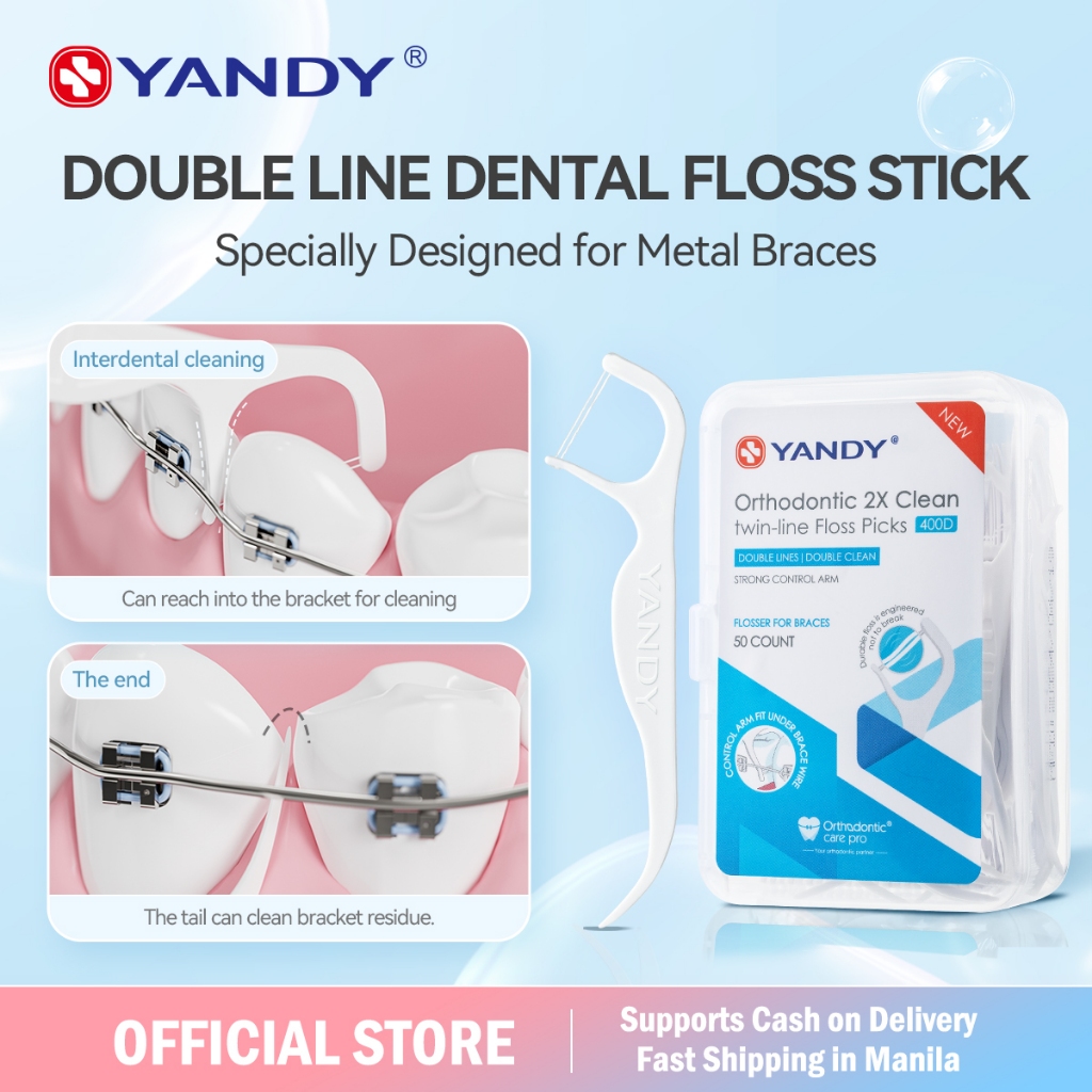 YANDY Dental Floss for Braces/Orthodontics Oral Steel Comfort | Shopee ...