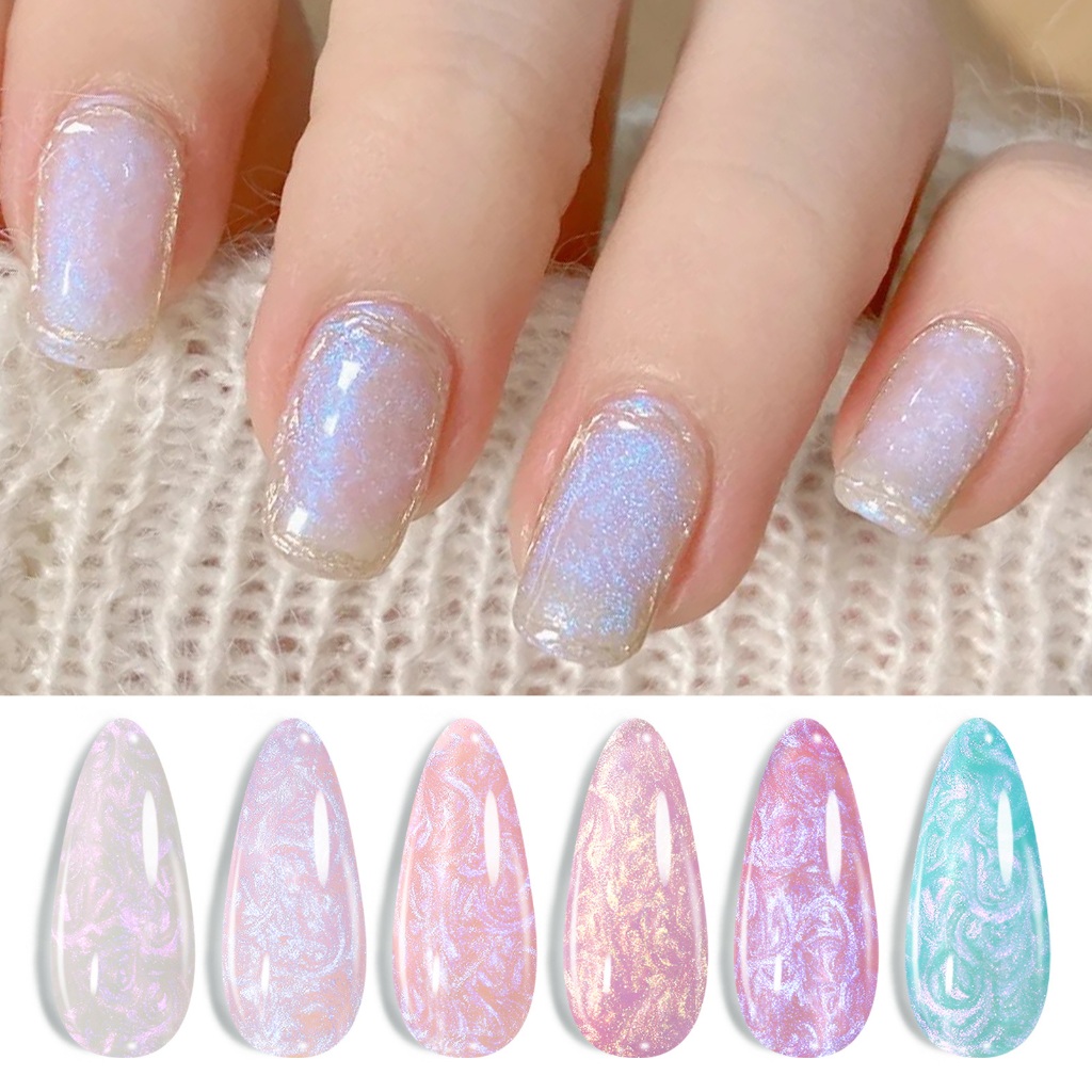 Born Pretty Gold Glitter Shell Thread Nail Gel Polish Soak Off Art Uv ...