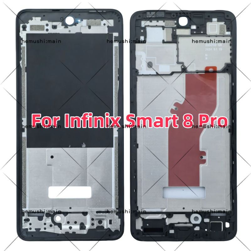 LCD front Display frame For Infinix Smart 8 Pro X6525B Front Housing Middle Frame Faceplate ...