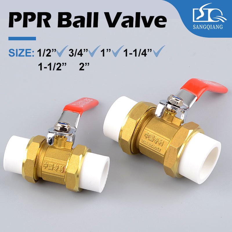 High Quality Brass PPR Fittings Double Union Ball Valve water switch ...