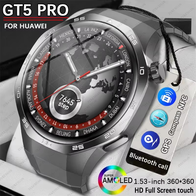 New Smart WATCH GT5 Max GPS Trajectory Compass 1.53Inch AMOLED 360*360 ...
