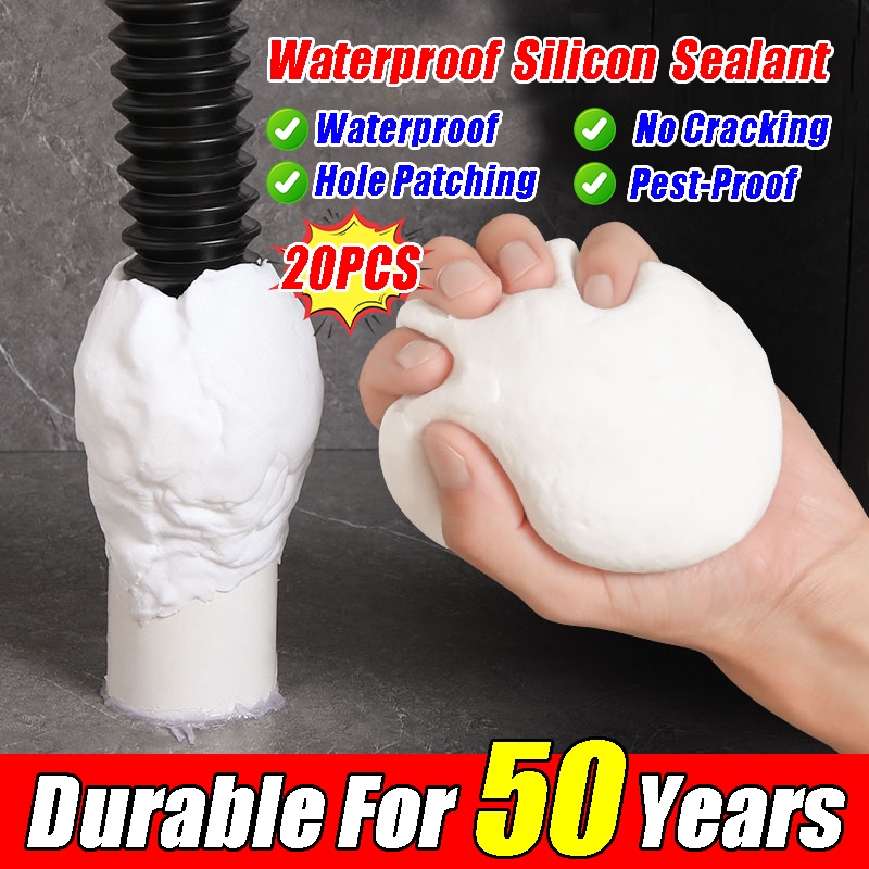 20PCS Waterproof Sealant Wall Hole Sealing Mud Glue Sewer Pipe Sealing ...