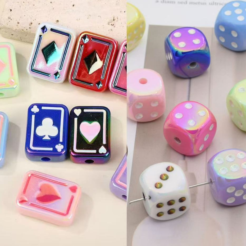 20pcs Acrylic Plating Color UV Solid Color Oil Dripping Playing Card ...