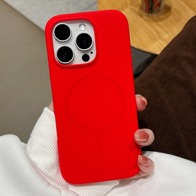 New Year's Red iP 16 Promax Fine circle Silicone magnetic Phone case ...