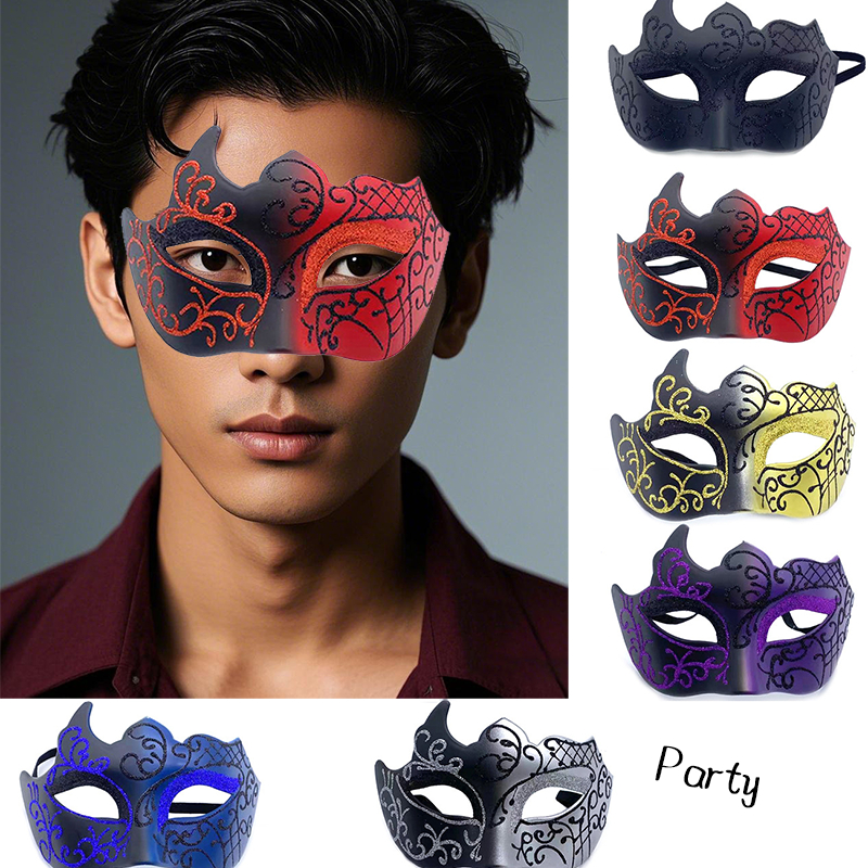 Masquerade mask for male Acquaintance Party Painted Gold Powder Mask ...