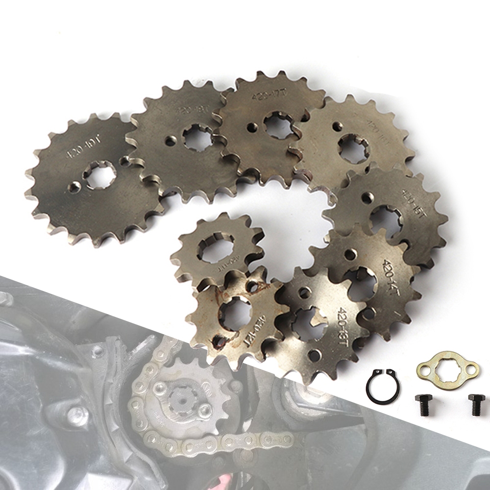 Motorcycle Front Engine Sprocket 420# 17mm/20mm 10T 11T 12T 13T 14T 15T ...