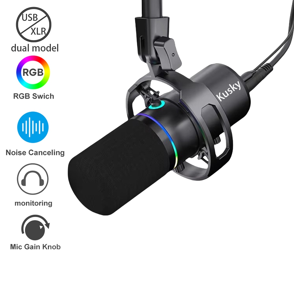 Kusky WM8 USB condenser gaming mic XLR Dynamic microphone with PC/Phone ...